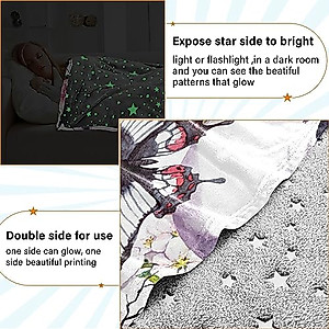 Joko Ivery Skulls Flowers Birds Butterflies Premium Soft Travel Blanket Pillow Airplane Blanket with Hand Luggage Belt & Backpack Clip Car Pillow 2 in 1 for Car Office Train Bus