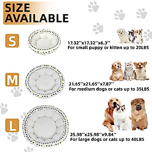 AIWIKIDE Super Soft Small Dog Bed & Cat Bed, Anti-Anxiety Puppy Cuddler Bed, Cozy Round Fluffy Plush Pet Bed, Machine Washable Faux Fur Donut Cuddler Cat Bed …