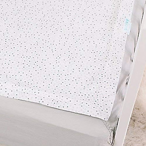 QuickZip Crib Extra Zip-On Sheet (SecureFit Wraparound Base Not Included) - Faster, Safer, Easier Baby Crib Sheets - Gray Dot 100% Cotton - Fits All Standard Crib Mattresses