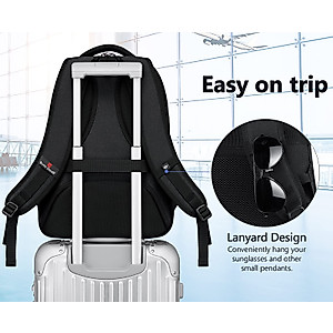 Bagsure Travel Laptop Backpack, Business Water Resistant Laptop Backpack with USB Charging Port, Durable Anti Theft College School Computer Bag for Men & Women Fits 15.6 Inch Notebook & Laptop