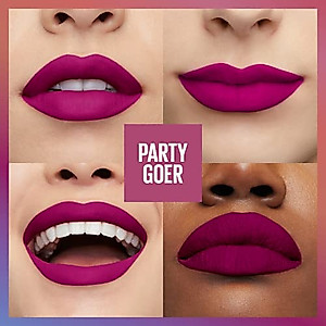 MAYBELLINE New York Super Stay Matte Ink Liquid Lipstick, Transfer Proof, Long Lasting, Limited Edition Birthday Cake Scented Shades, Party Goer, 0.17 Fl Oz