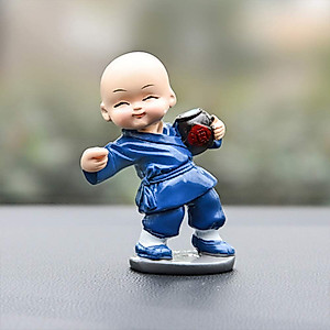 LOHOME 4 Pcs/Set Cute Shaolin Kungfu Kids Cans Drunken Boxing Monk Decoration Supplies - Resin Creative Craft Accessories Car Dashboard Ornament Car Home Decor