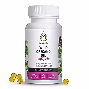 Teliaoils Wild Oregano Oil Softgels Capsules. High Carvacrol and Quality, 60 Softgels