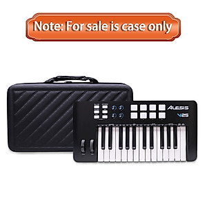 LTGEM Controller Case for Alesis V-Mini - 25-Key USB MIDI Keyboard Controller, Hard Storage Travel Protective Carrying Bag