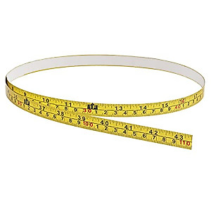 2Pcs Steel Self-Adhesive Measuring Tape, Imperial and Metric Scale Workbench Ruler, Left to Right Sticky Measure Tape with Adhesive Backing for Woodworking, Saw, Drafting Table, 44Inch, Yellow