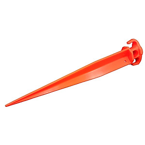 16" 12 PCS Tent Pegs Garden Stakes Durable and Strong Plastic Tent Stakes for Beach Mat, Camping, Hiking, Garden, Landscape Stakes, Orange Stakes UV Resistant