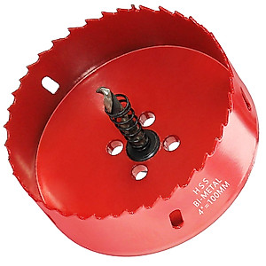 Luomorgo 100mm/4 Hole Saw, 1.4 inch Cutting Depth HSS Bi-Metal Hole Cutter for Wood Cornhole Boards Plastic Drywall & Metal Sheet