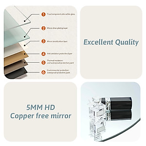 GOODONE Wavy Mirror Full Length 63"x24", Irregular Full Body Mirror, Wave Arched Floor Mirror, Wall Mirror Standing Hanging or Leaning Against Wall for Bedroom, Flannel Wrapped Wooden Frame,Beige