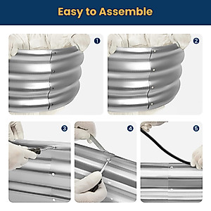 ENJOYBASICS Raised Garden Bed Kit, Galvanized Raised Planter 4x2x1ft Box Outdoor for Vegetables, Large Bottomless Metal Raised Bed for Gardening, Herb, Growing Fruits, Flower