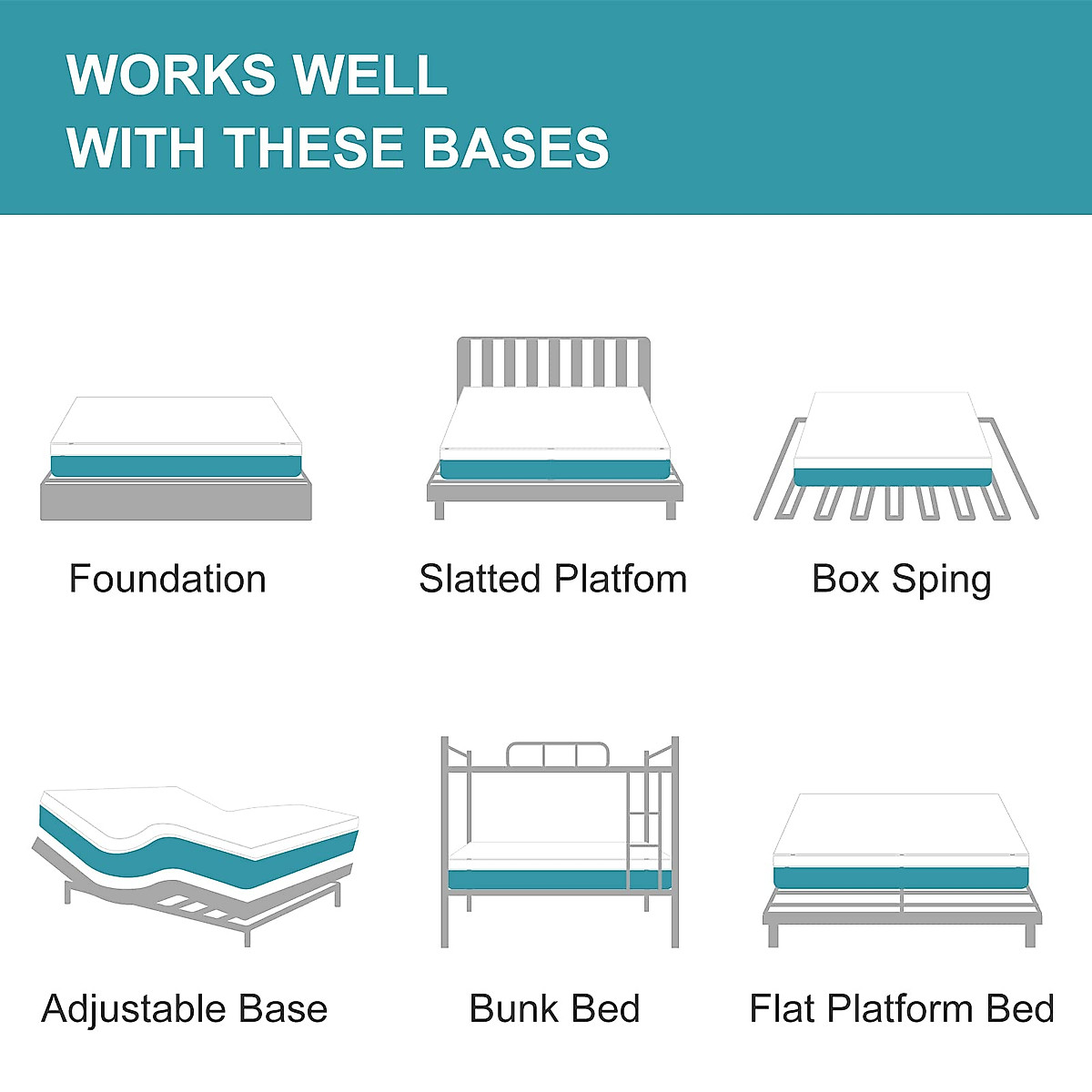 IYEE NATURE Queen Mattress, 12 inch Gel Memory Foam Mattress in a Box, Foam Bed Mattresses Firm Foam Mattress,Queen Size Mattress 60 * 80 * 12 inch