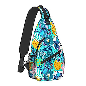 Sling Bag,Stitch Crossbody Sling Backpack Travel Hiking Chest Bag Daypack for Purses Shoulder Bag Women Men's
