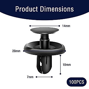 100PCS Car Clips Fasteners,Premium Nylon Push-in Fender Liner Clips for Car Accessories Replacement,Universal Car Push Retainer Clips #90467-07201 Compatible with Lexus Toyota Corolla