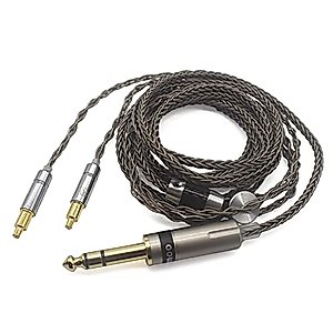 Youkamoo 6.35mm 8 Core Silver Plated Braided Headphone Replacement Upgrade Cable for Audio-Technica ATH-MSR7b SR9 ATH-ESW990H ES770H ATH-ADX5000 AP2000 A2DC