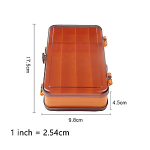 Toasis Two Sided Plastic Box Fishing Lure Storage Container Organizer Small Fishing Tackle Box (Orange)