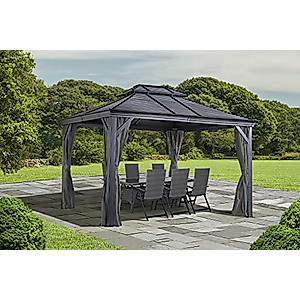 Sojag Accessories Set of 4 12' x 14' Curtains for Monaco/Messina/Mykonos Outdoor Gazebo Models, Grey