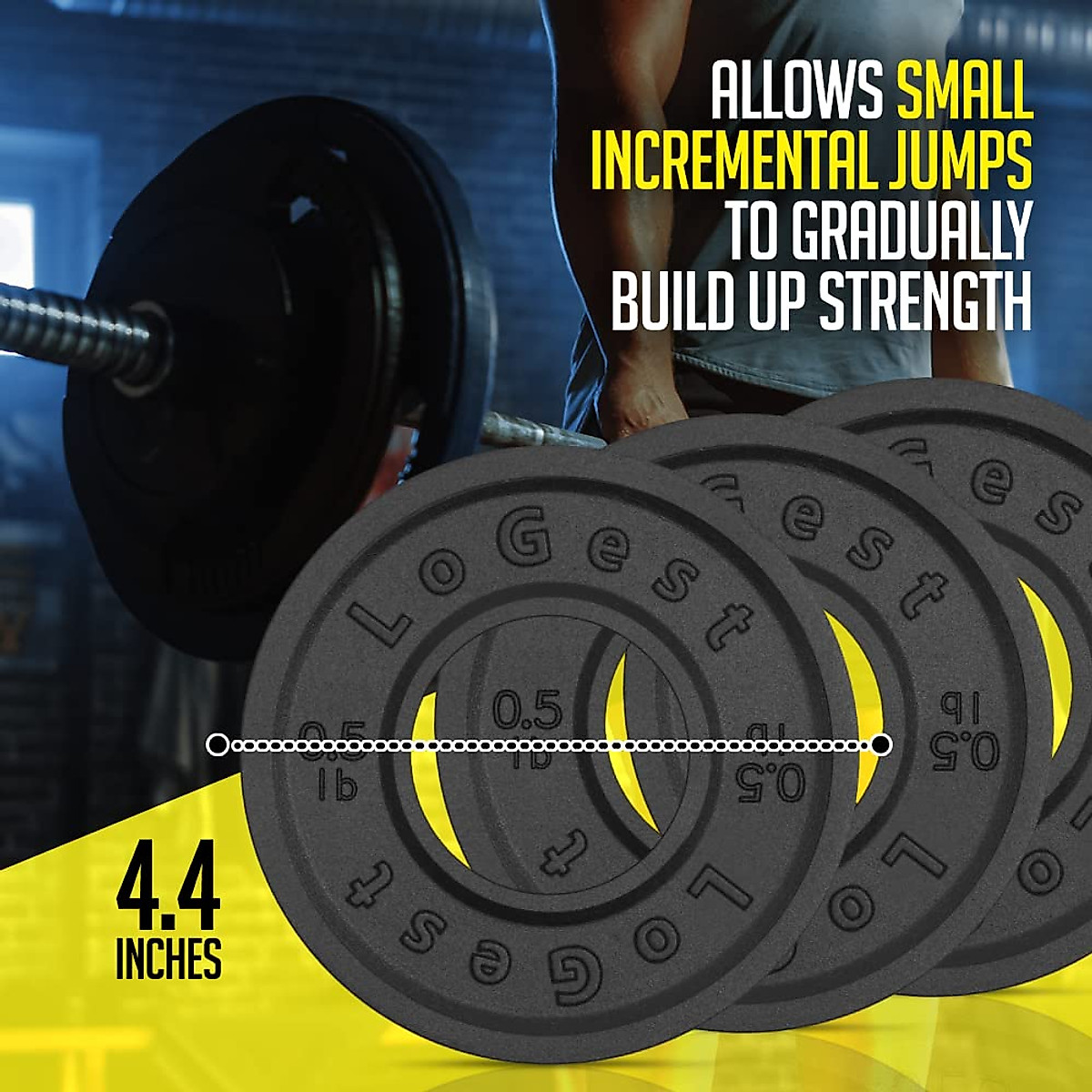 Logest Fractional Olympic Plates Set of 8-0.50LB Plates Fractional Weight Plates Designed for Olympic Barbells for Strength Training and Micro Plates Olympic Weight Plates