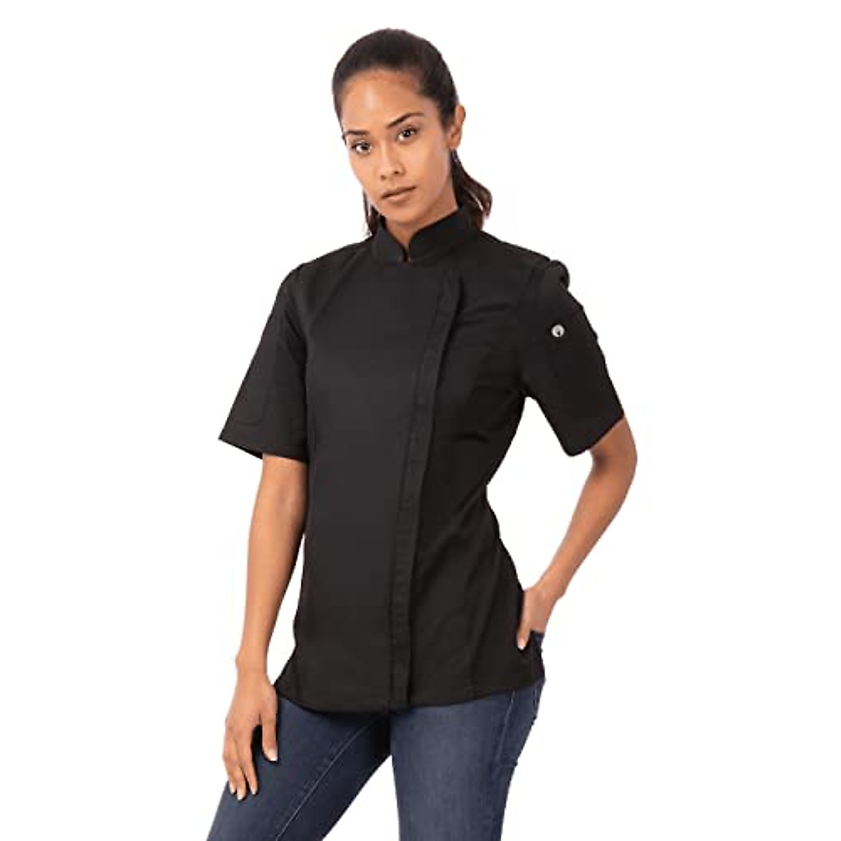 Chef Works Women's Springfield Chef Coat, Black, Medium