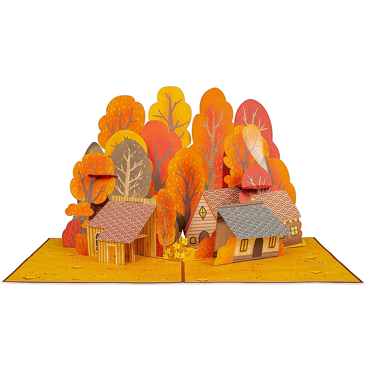 Paper Love 3D Fall Foliage Pop Up Card, For Autumn, Thanksgiving, Halloween, Thank You, Thinking of You or Just Because - 5" x 7" Includes Envelope and Removable Note Tag