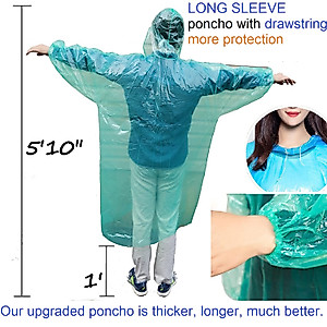 Rain Ponchos for Adults Disposable Poncho for Disney World 20 Pack Panchos Rain Adult Bulk Emergency Waterproof Plastic Raincoat with Hood Lightweight Pocket Camping Throw Away Men Women Compact Pncho