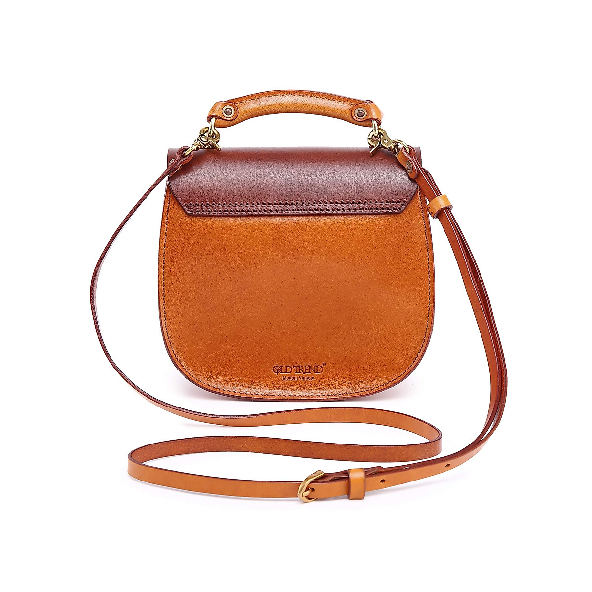 OLD TREND Genuine Leather Halibut Crossbody Bag (Cognac)