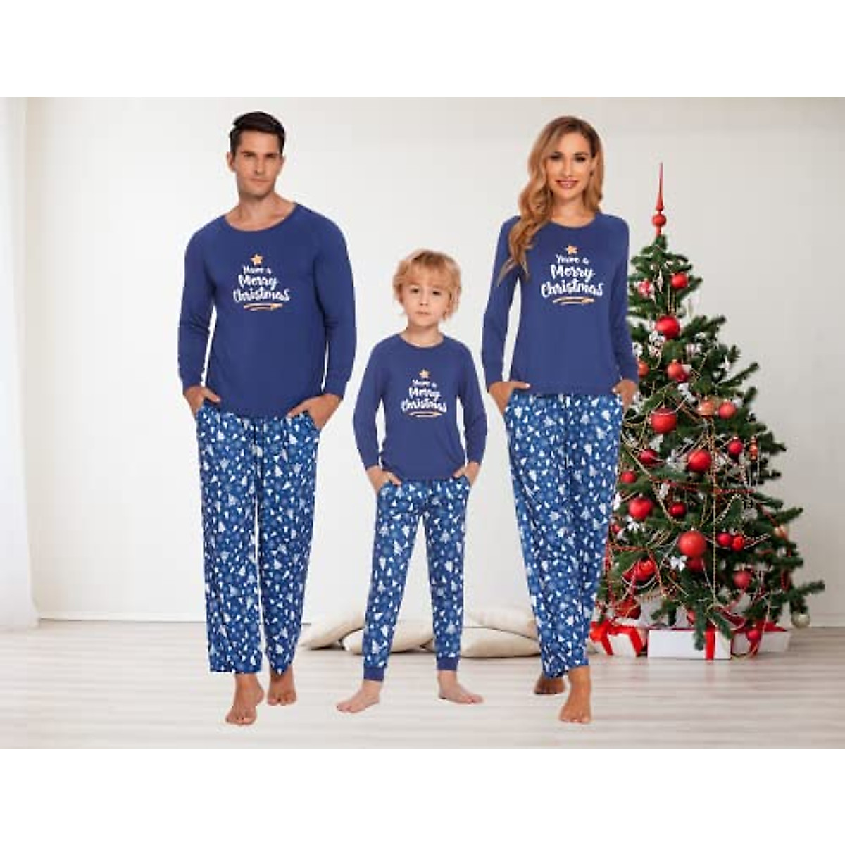 Ekouaer Matching Family Pajamas Set Christmas Pjs Long Sleeve Holiday Sleepwear
