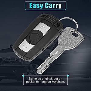 X AUTOHAUX 2pcs 315MHz KR55WK49127 Replacement Smart Proximity Keyless Entry Remote Car Key Fob for BMW 1 3 5 6 Series 2006-2014 3 Buttons with Door Key 46 Chip