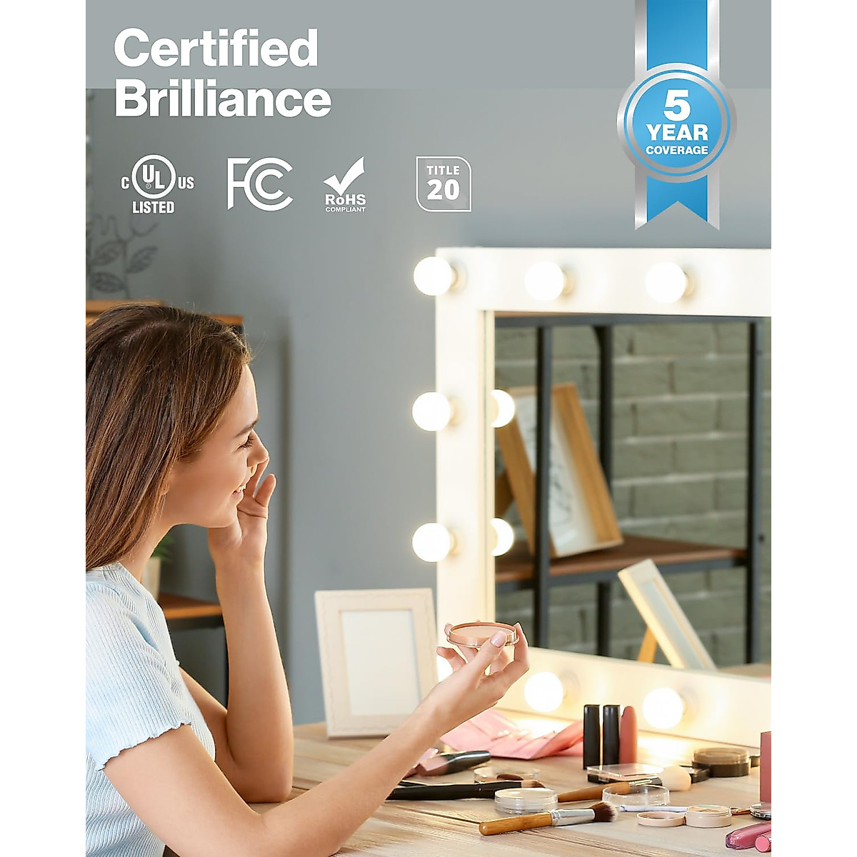 Sunco 12 Pack Vanity Globe Light Bulbs G25 LED for Bathroom Mirror, High Output 1000 LM, 100W Equivalent 11W, 5000K Daylight, Dimmable, E26 Base, Round Frosted Decorative Bulb