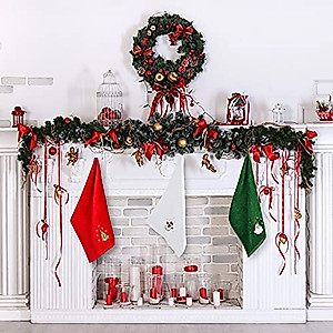 Large Size 16" x 27" Christmas Hand Towels, 100% Pure Cotton Bathroom Decorative Towels Soft Washcloths Kitchen Hand Towels Perfect Christmas Decor, Pack of 3 (Red, White, Green)