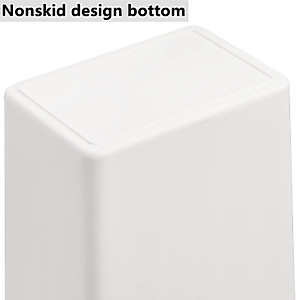 Dicunoy Plastic Slim Trash Can, 2.4 Gallon White Garbage Container, Little Wastebasket Garbage Bin for Bathroom, Living Room, Home, Kitchen, Office Hold Waste, Recycling