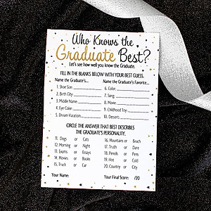 DISTINCTIVS Who Knows The Graduate Best, Graduation Games for Parties - 25 Count