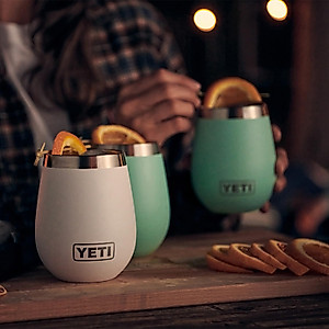 YETI Rambler 10 oz Wine Tumbler, Vacuum Insulated, Stainless Steel with MagSlider Lid, Big Sky Blue