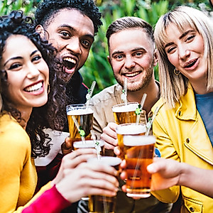 10 Pcs Reusable Glass Straw with Turtle Clear Straws 7.9'' x 8 mm Cute Turtle Bent Straw with Design Shatter Resistant Drinking Straws 4 Cleaning Brushes for Beverages Smoothies Cocktails, 3 Styles