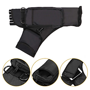 abcGoodefg 3 Tube Hip Archery Arrow Quiver Holder with Pockets and Adjustable Strap for Hunting Training (Black)