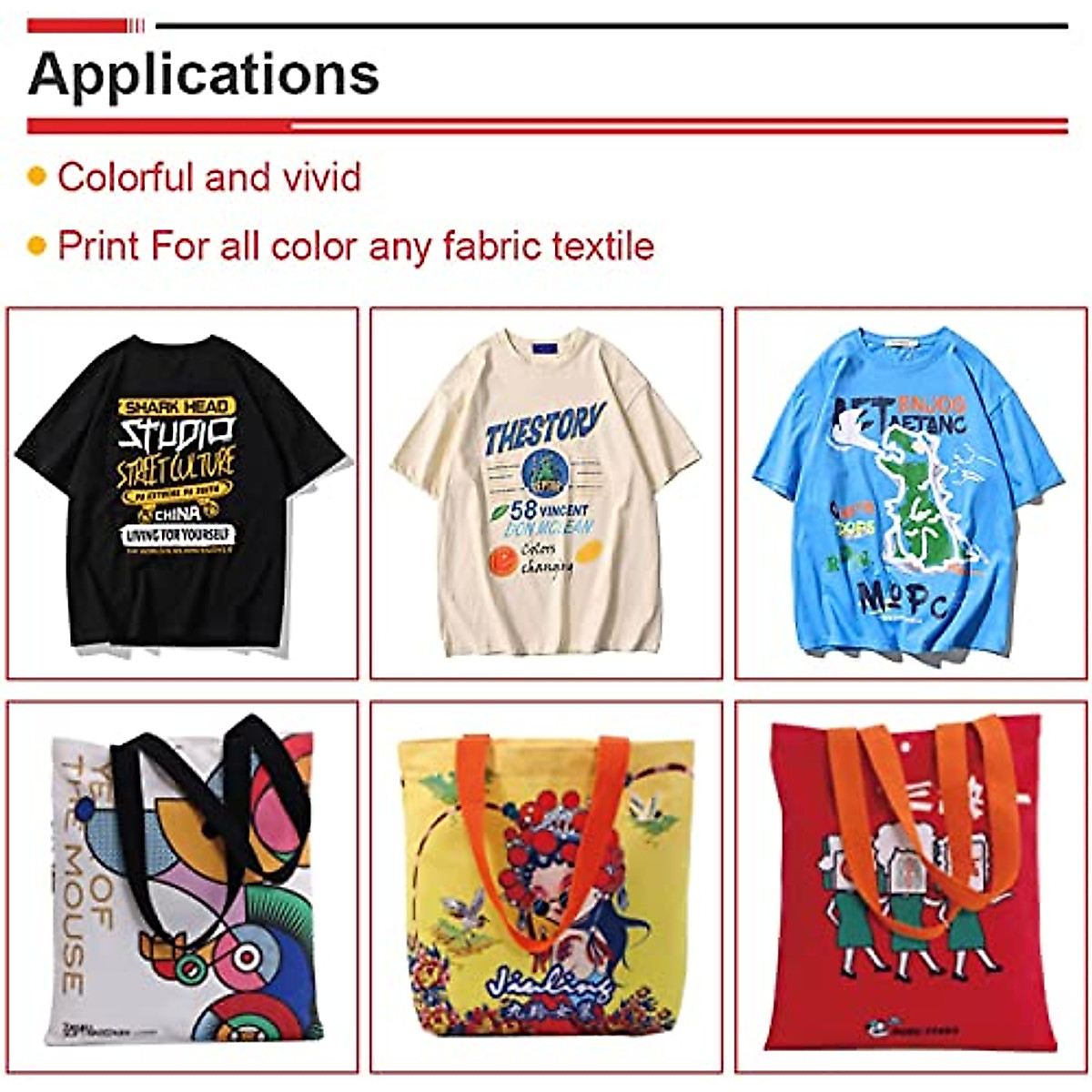 A3 Continuous DTF Printer & Powder Shaker Dryer White Ink Stirring System L1800 for Fabrics, Leather, Toys, Swimwear, Handicrafts, T Shirt, Other(6X 100ml Ink+1roll Film+Powder)