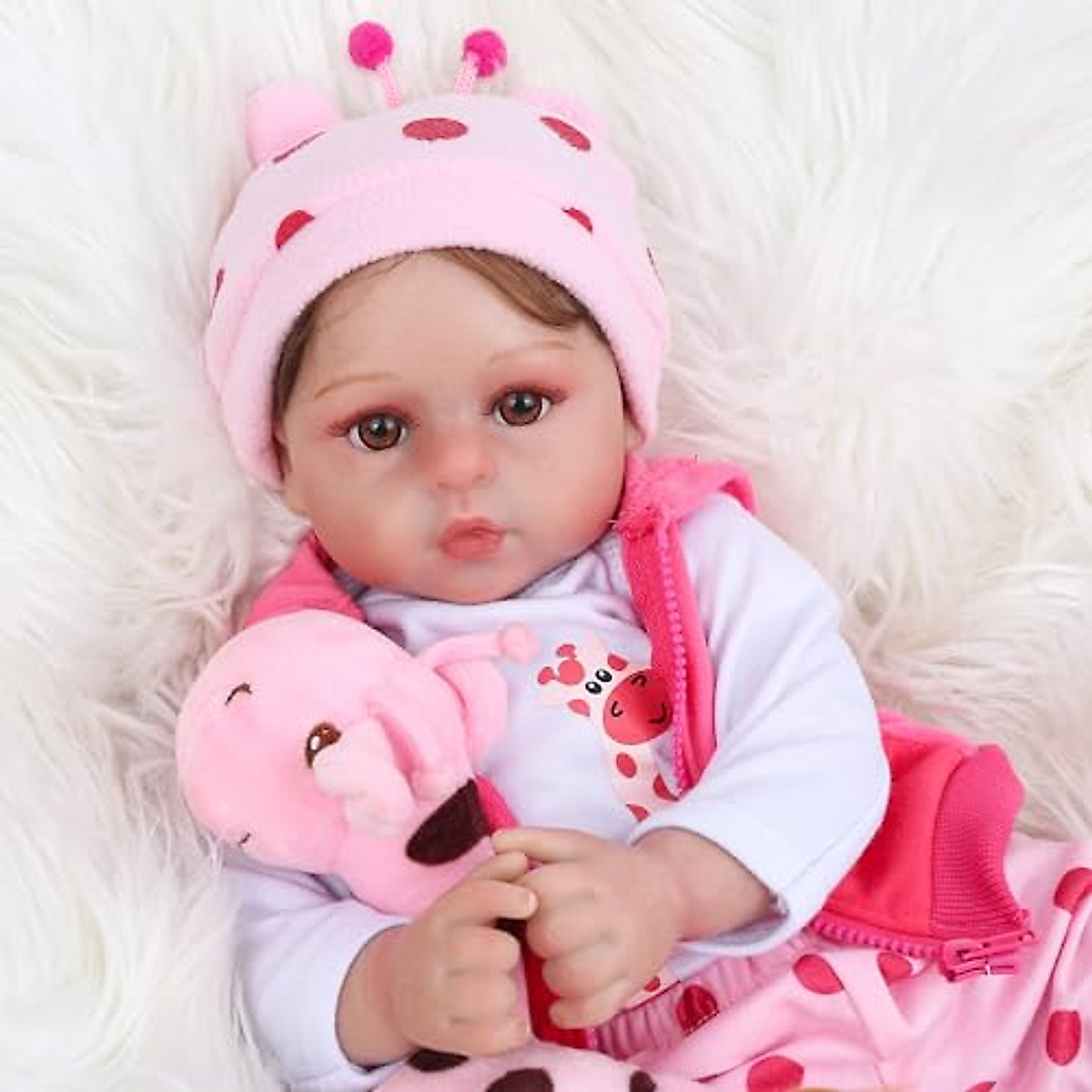 CHAREX Reborn Baby Dolls Silicone Full Body, 18 Inches Lifelike Baby Dolls Girls, Soft Vinyl Weighted Doll for Age 3+