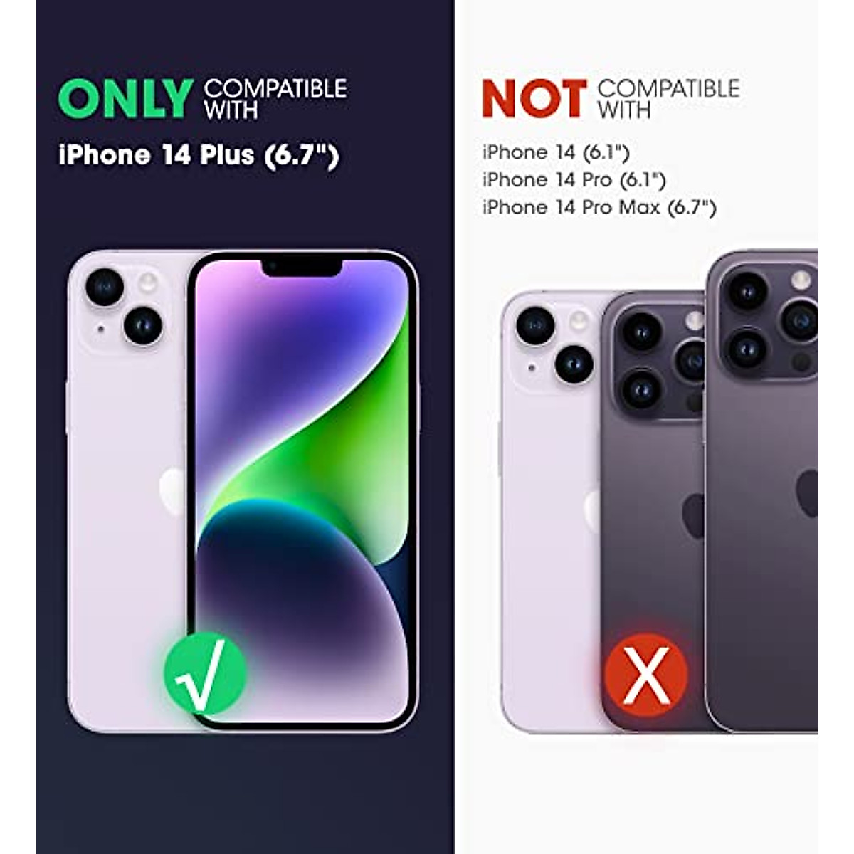 SUPCASE Unicorn Beetle Style Series Case for iPhone 14 Plus 6.7 Inch (2022), Premium Hybrid Protective Slim Clear Case (Black)