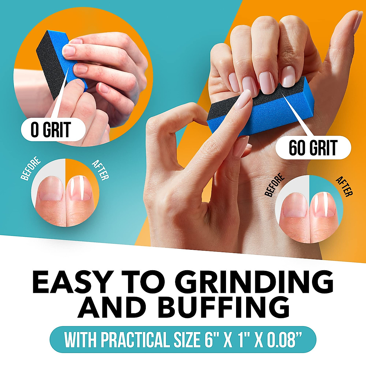 Nail Buffer Block, 12 pcs 4 Sided Sanding Buffers for Acrylic and Natural Nails, Medium 60/80 Grit Nail Buffing Block & Pedicure Manicure Tool by CHELLO