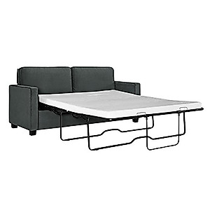 DHP Signature Sleep Casey Velvet Sofa with Memory Foam Mattress, Gray, Queen