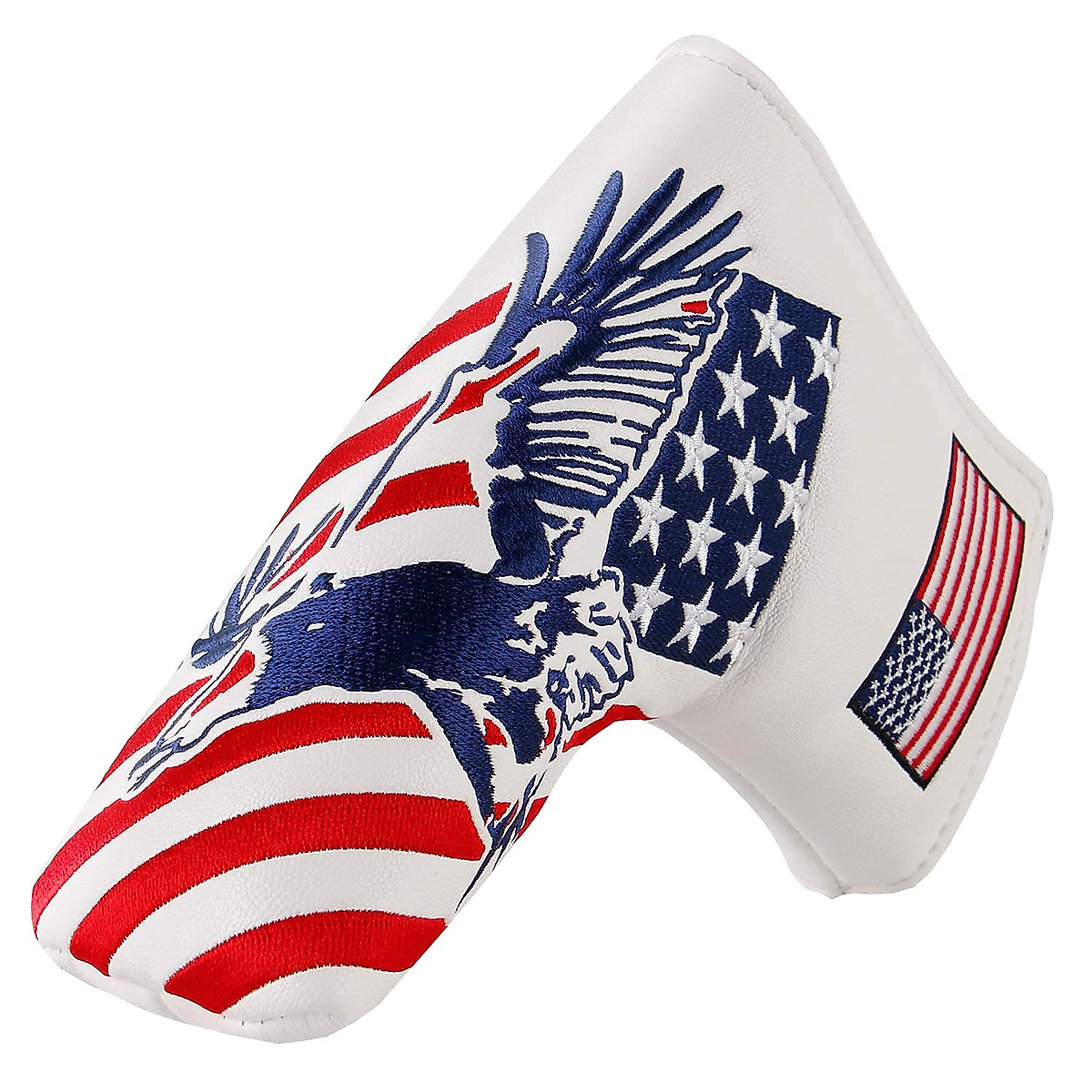 Golf Putter Head Covers Mallet Headcover Club PU Leather Protector Cover Magnetic Closure USA Fits All Putters for Men Women (USA Eagle Blade)