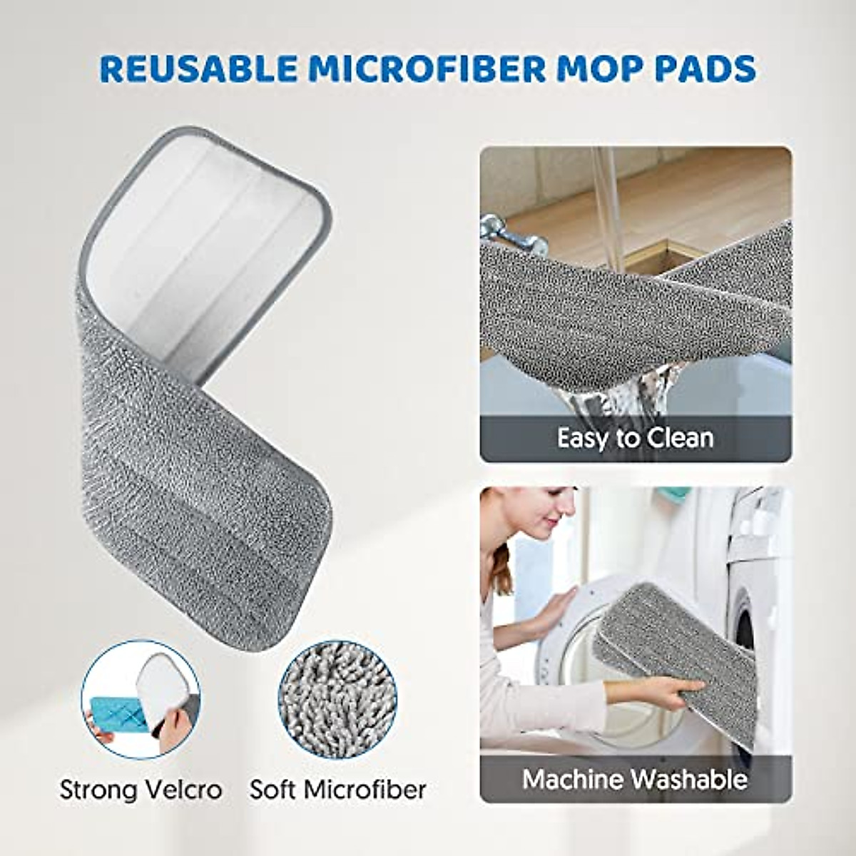 Wet Dust Mops for Floor Cleaning Spray Floor Mop - MEXERRIS Microfiber Mops with Spray Include 2 Reusable Mop Pads 2 Bottles Wood Floor Mops Commercial Home Use for Laminate Wood Vinyl Ceramic Tiles