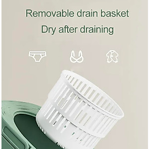 Portable Washing Machine, Home Automatic Foldable Washing Machine, Mini Washing Machine, Small Clothing Washing, Blue Sterilization (Green)