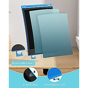 Derabika Learning Toys for 3 4 5 6 7 Girls Boys Gifts, 10 Inch Colorful LCD Writing Tablet Drawing Board, Electronic Doodle Board for Kids Christmas Birthday Present for Girls Boys Age 3-7 (Blue)