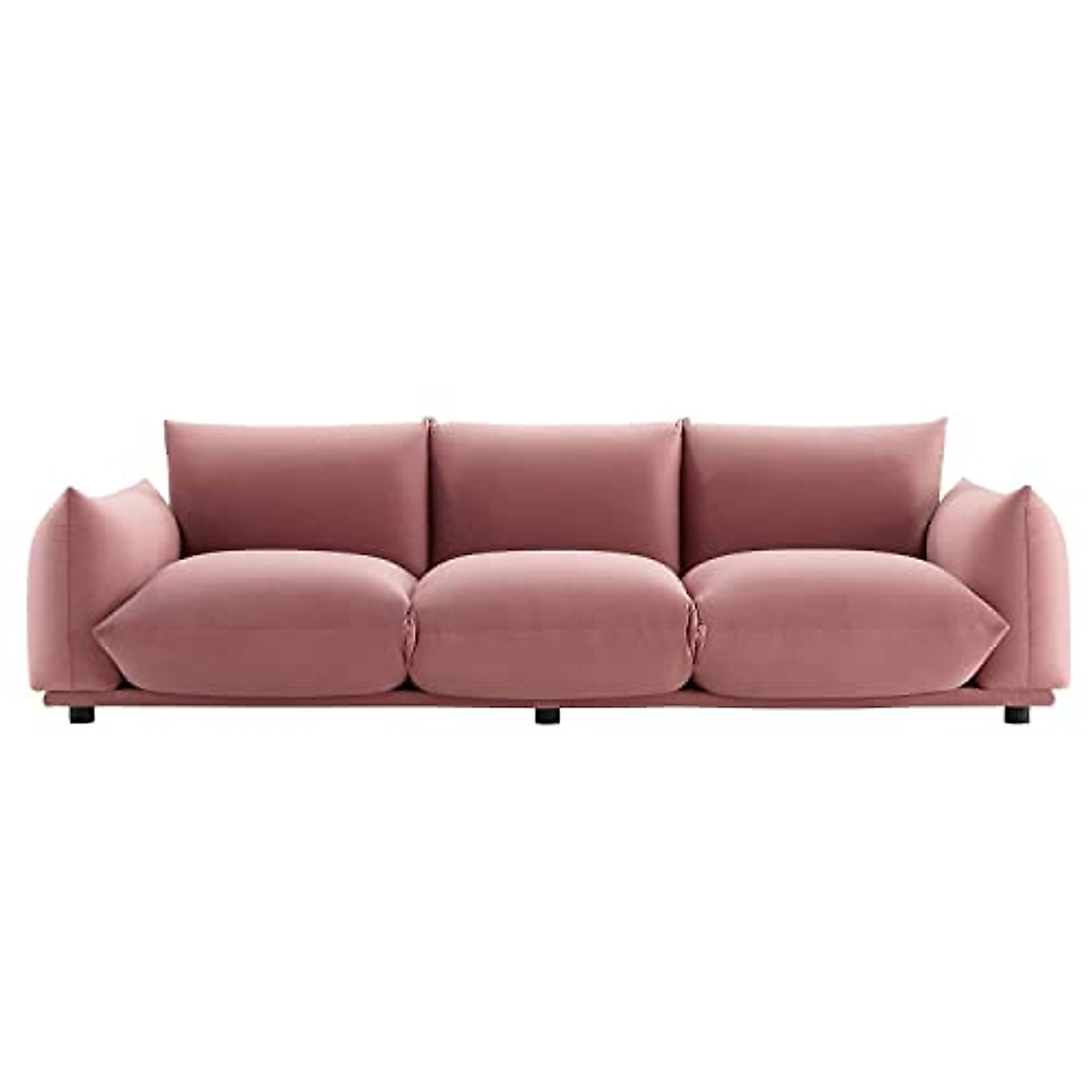Modway Copious Performance Velvet Sofa in Dusty Rose