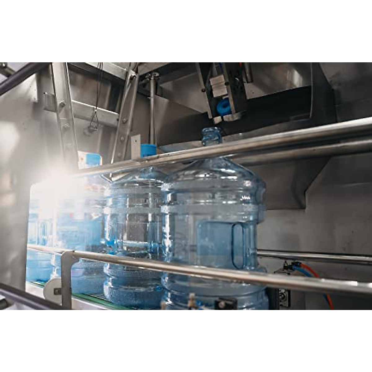 BPA Free Water Dispenser Base with Spigot & 5 Gallon Water Jug Set - Transparent Blue - for Countertops or Stands - Complete Set