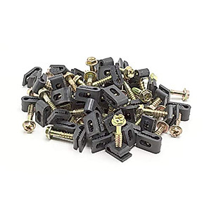 THE CIMPLE CO - Mini Wire Cable Clips, Electrical Wire Cable Clip, 1/10 in (3 mm) Screw Clip and Fastener, Black (100 Pieces per Bag)