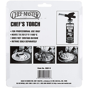 Chef-Master Chef’s Torch | Model 90014 | High Performance Burns up to 3 hours | Does not include butane cylinder