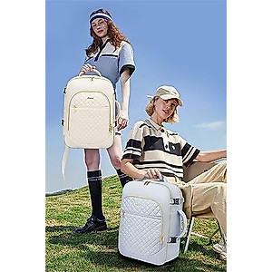 LOVEVOOK Carry on Backpack,40L Women Travel Backpack Airline Approved,Waterproof Large TSA 17inch Laptop Backpack Daypack with Anti-theft Pocket for Business Trip College Weekender,Beige