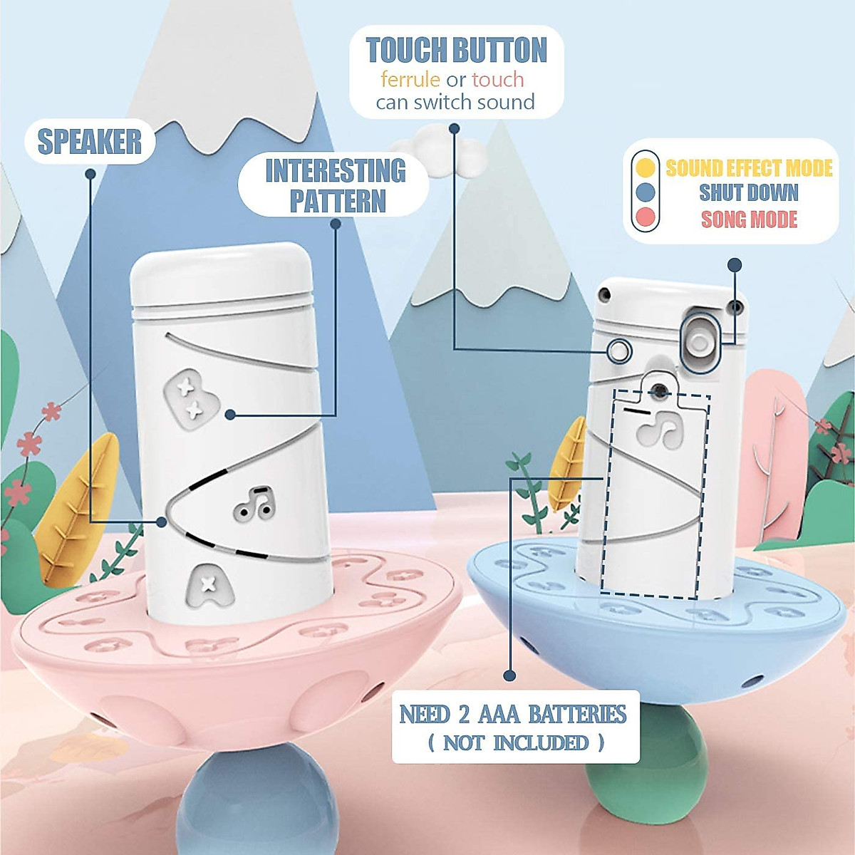 MOAOZ Baby Rattles,Stacking Ring Toys for 6 to 12 Months Girls Boys ,Music Toys for 18 Months, Early Learning Toys for Toddlers 6 Months,Gift for Newborn nfants 3-6, 12-18 Months (Pink)