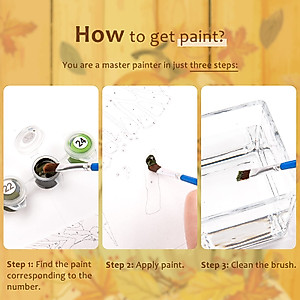 AnyDesign DIY Painting by Number Kits 16x20 inch Canvas Acrylic Filling Painting by Number Fall Pumpkin Oil painting Autumn Harvest Maple Leaves Farmhouse Painting Decor for Adults Kids Beginner