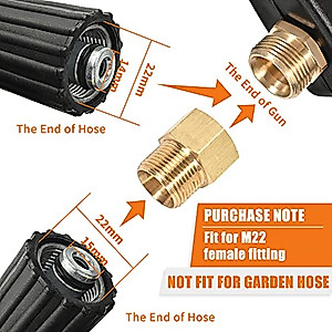 WXMECH Pressure Washer Gun with Extension Wand Replacement 4000 PSI High Power Washer Gun 41 Inch Adjustable Length with M22 14mm or M22 15mm Fitting 5 Nozzle Tips with Nozzle Holder